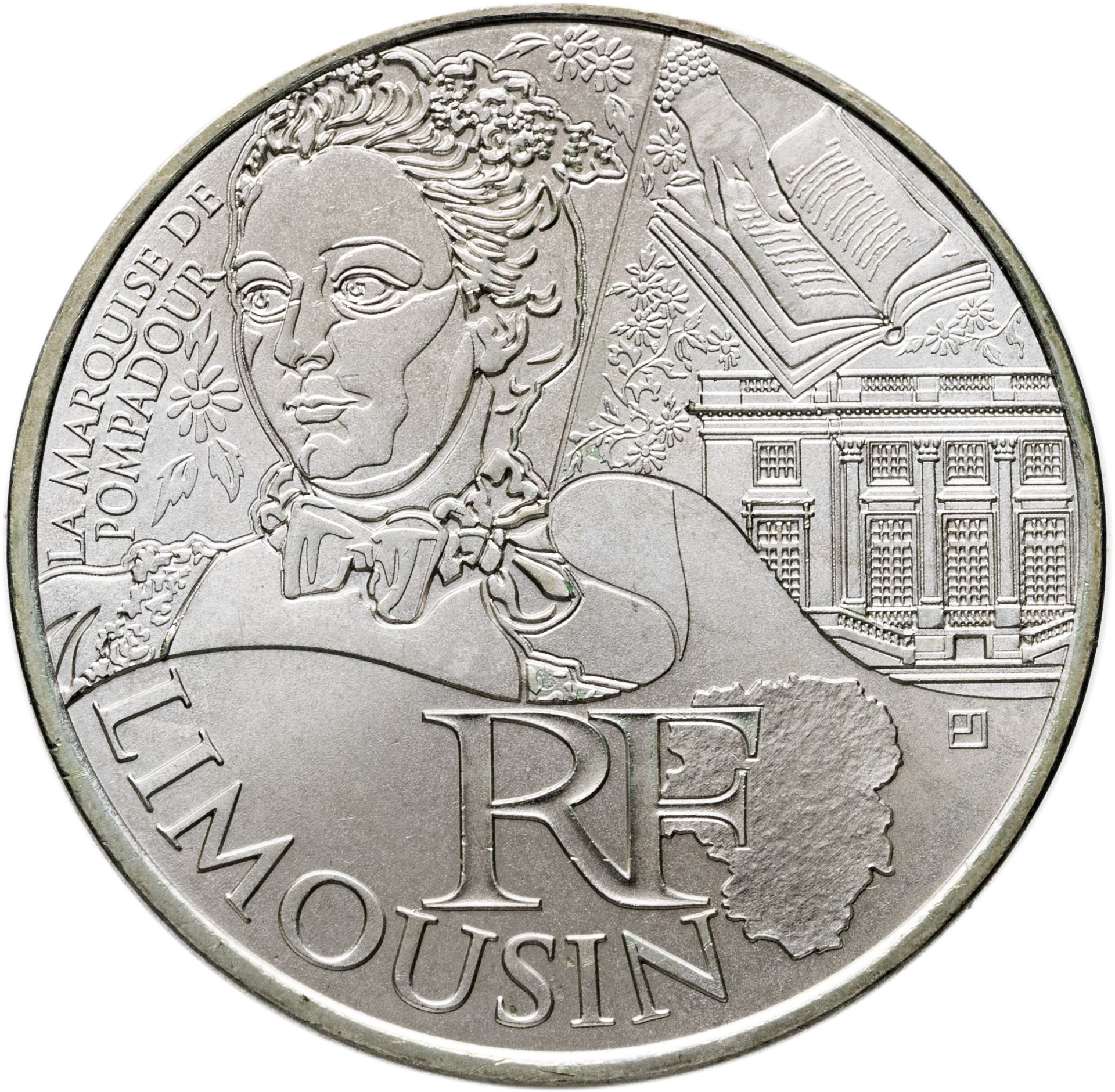Франция 10 евро 2012 "Регионы Франции - Лимузен", Серебро 500, в сохранности UNC