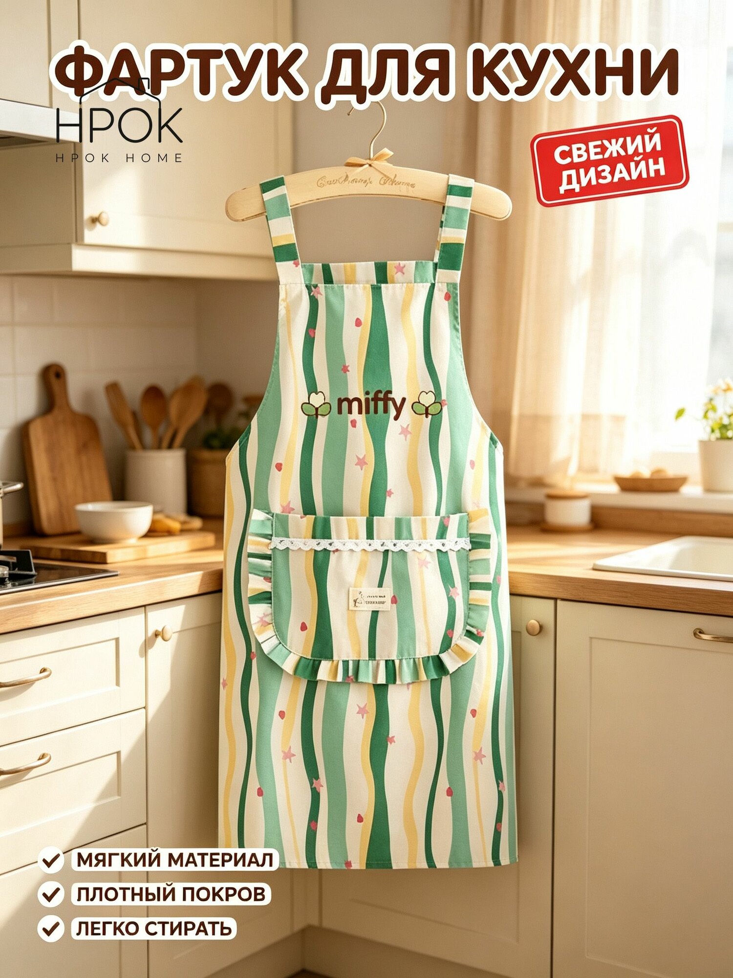 Фартук кухонный , green A