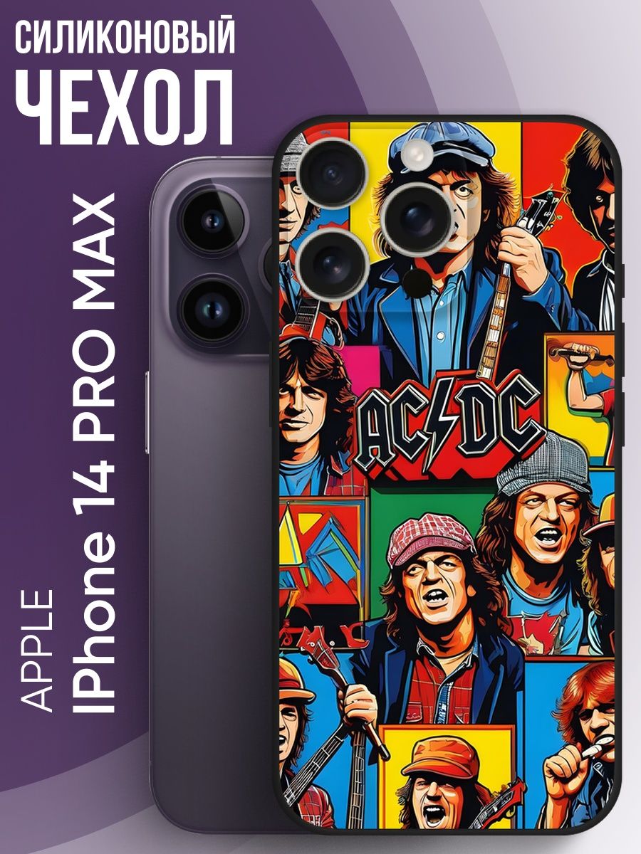 Чехол для IPhone 14 pro max с принтом AC/DC