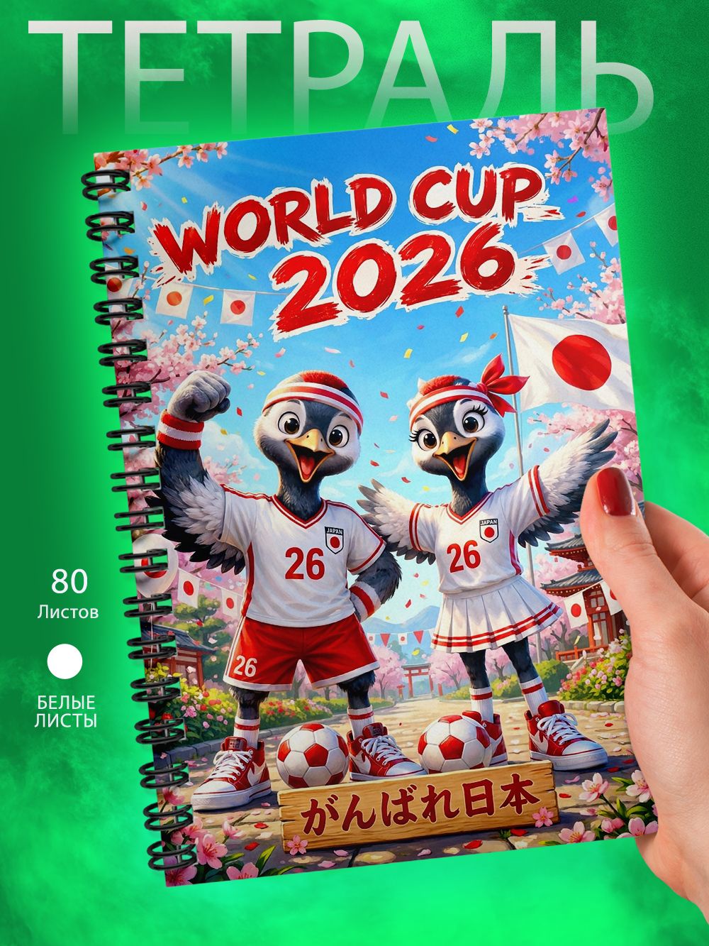 Тетрадь - Скетчбук А5 - Чемпионат Мира 2026 - Япония