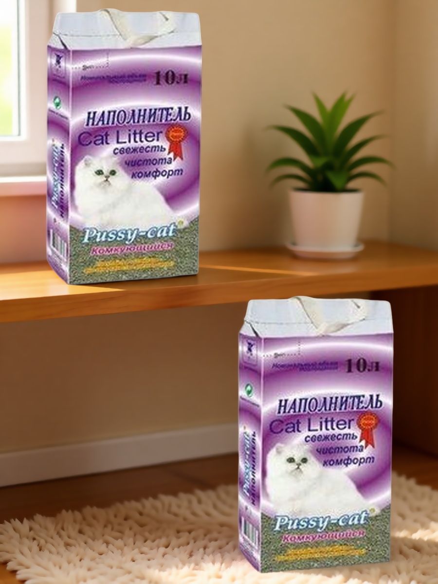 Pussy-cat Наполнитель Глиняный Комкующийся Без отдушки 14000г.