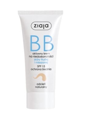 Тональный крем Ziaja BB, крем для жирной и комбинированной кожи, odcie naturalny, SPF 15, 50 мл