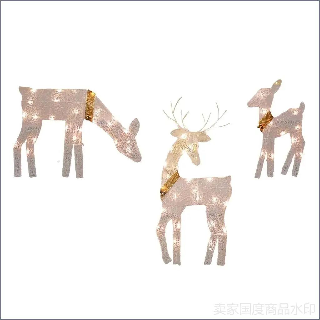 Светящийся олень из железа для сада