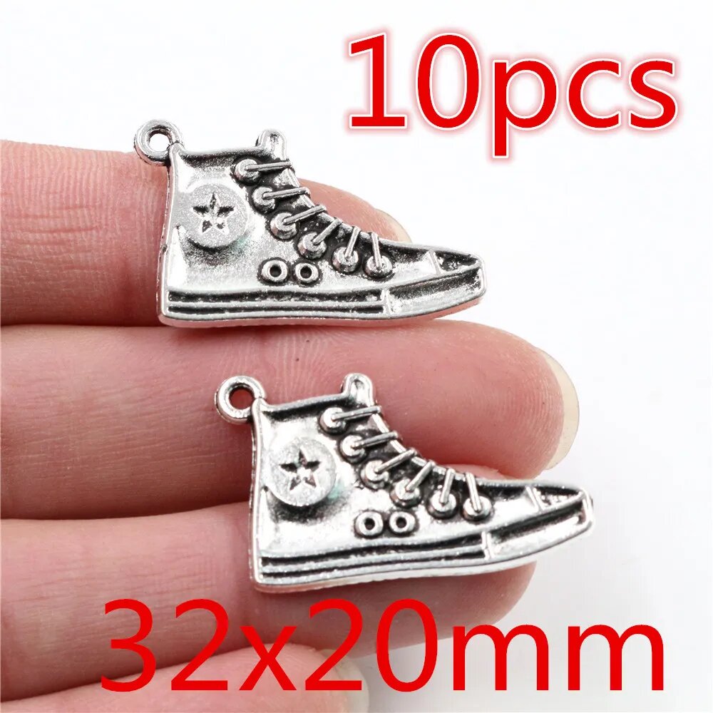Античные бронзовые подвески с замком в форме сердца 32x20mm 10pcs
