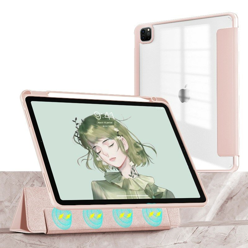 Магнитный съемный защитный чехол для iPad Pro 2025, iPad 9 (2021), планшета Air 5 с отсеком для стилуса, Mini 6,