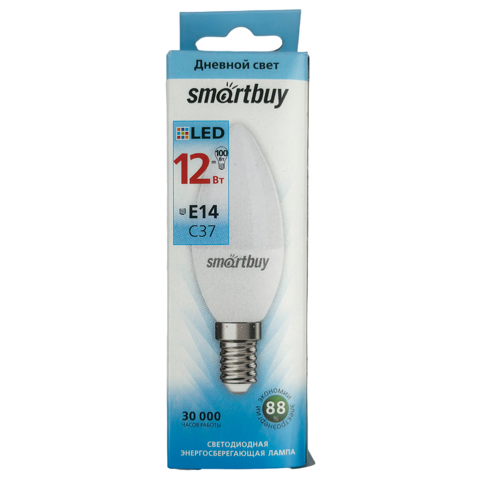 Эл. лампа светодиодная SMARTBUY C37 12W E14 4000K
