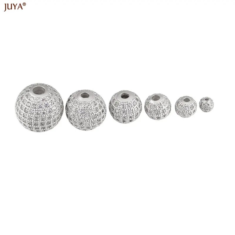 Бусины-разделители JUYA, 4 мм, серебряные