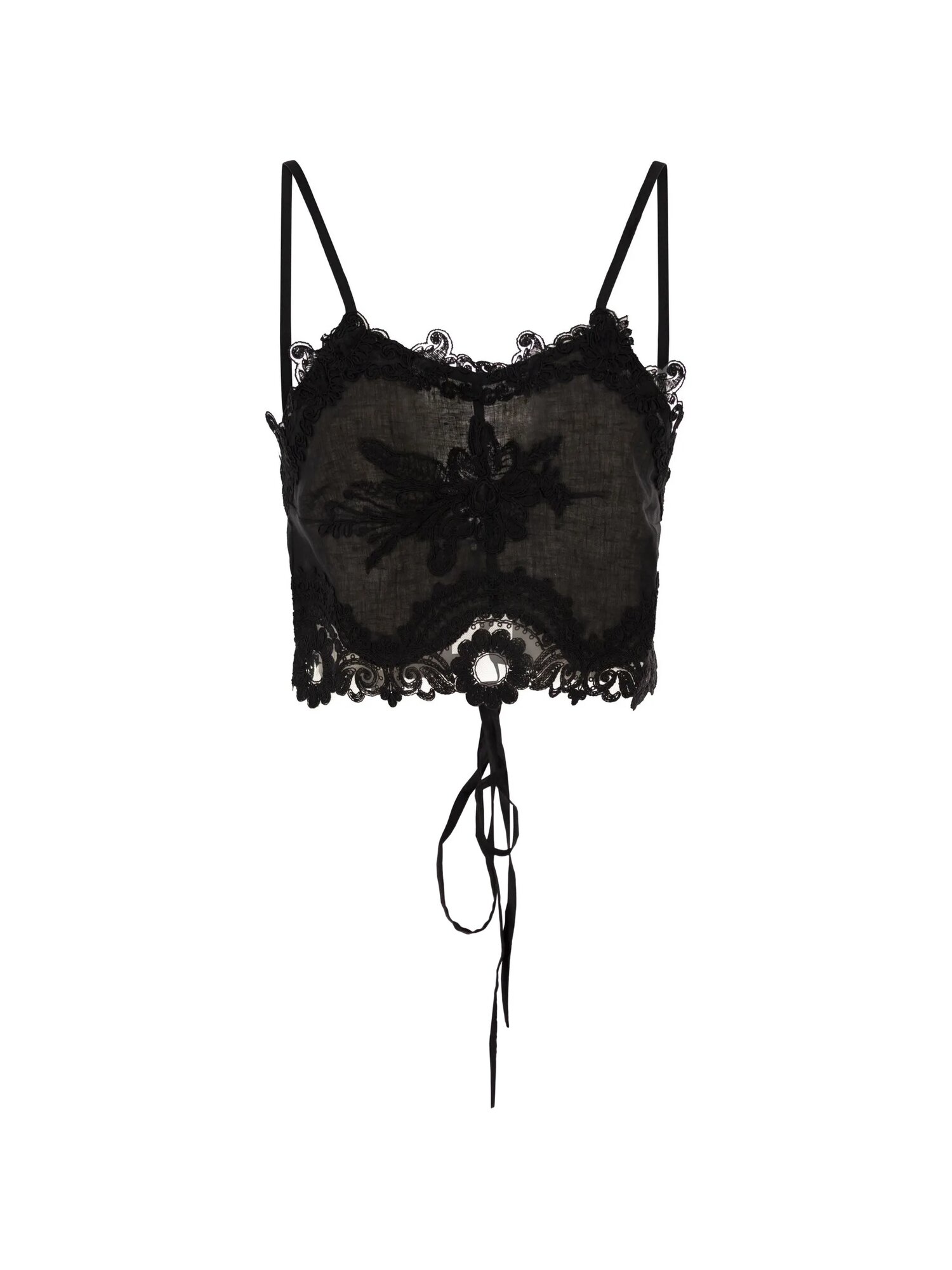 Топ Lace-trim embroidered top