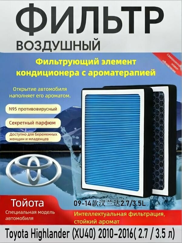 Фильтр салонный арт. Салонный фильтр с ароматом для Toyota Highlander XU40 2009-2014, 1 шт.