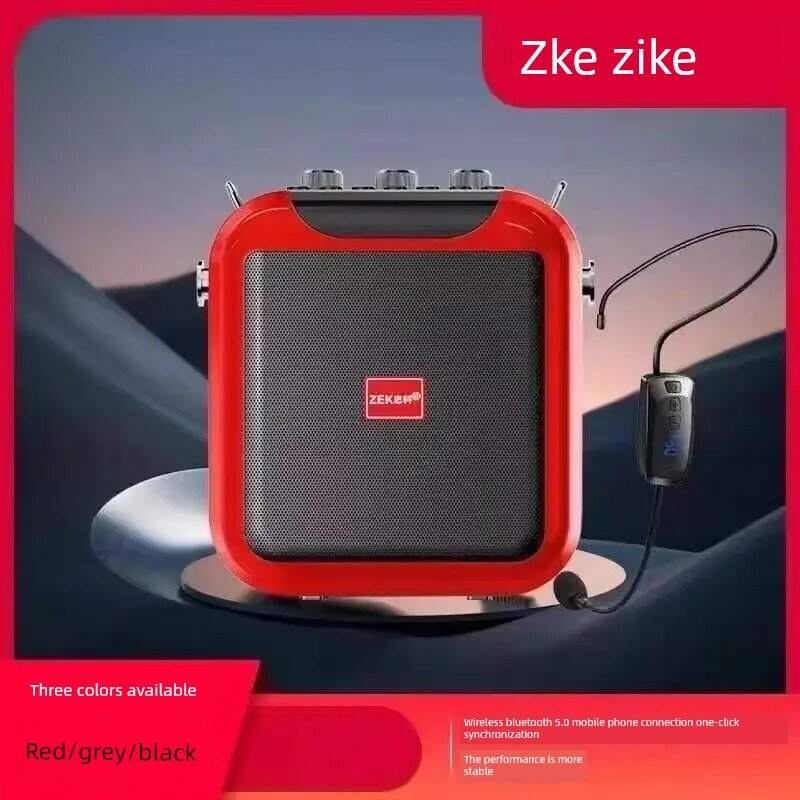 ZhiKe K92 4-дюймовый беспроводной портативный динамик с сабвуфером, наушники, красный, стандартный комплект (динамик и
