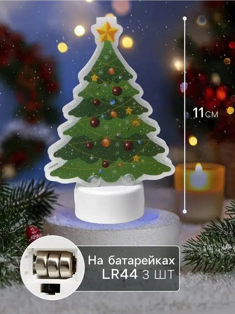 Мини-ёлочка с тёплым светом для декора