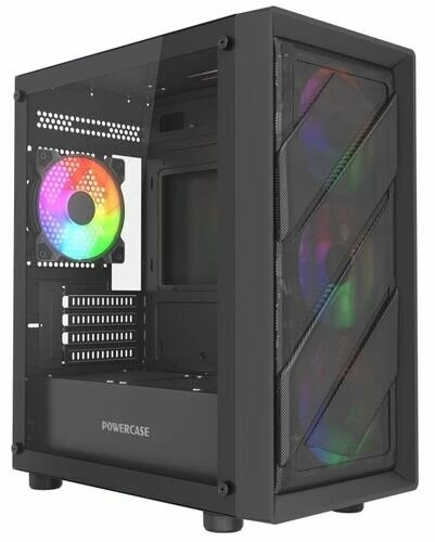 Компьютерный корпус PowerCase Mistral Micro EM21 (CMMEM21B-L4) черный - Mini Tower, Micro-ATX, USB 2.0 Type-A, USB 3.2 Gen 1 Type-A