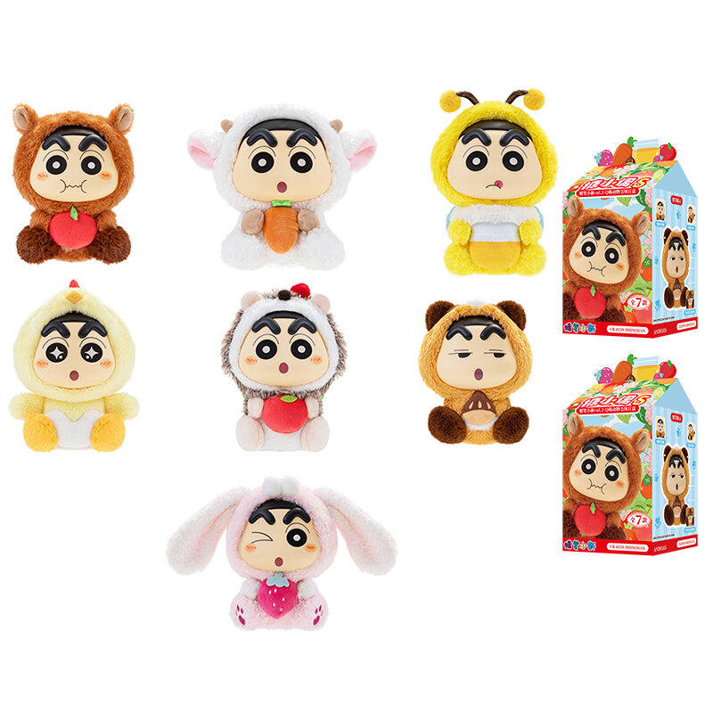 Набор коллекционных виниловых фигурок унисекс Spiritual Creations Crayon Shin-chan Mystery Boxes, Mini Plush Doll S-Q Cute Animal
