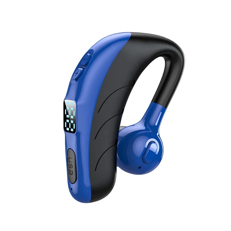Голубая Bluetooth гарнитура P13 Pro с дисплеем