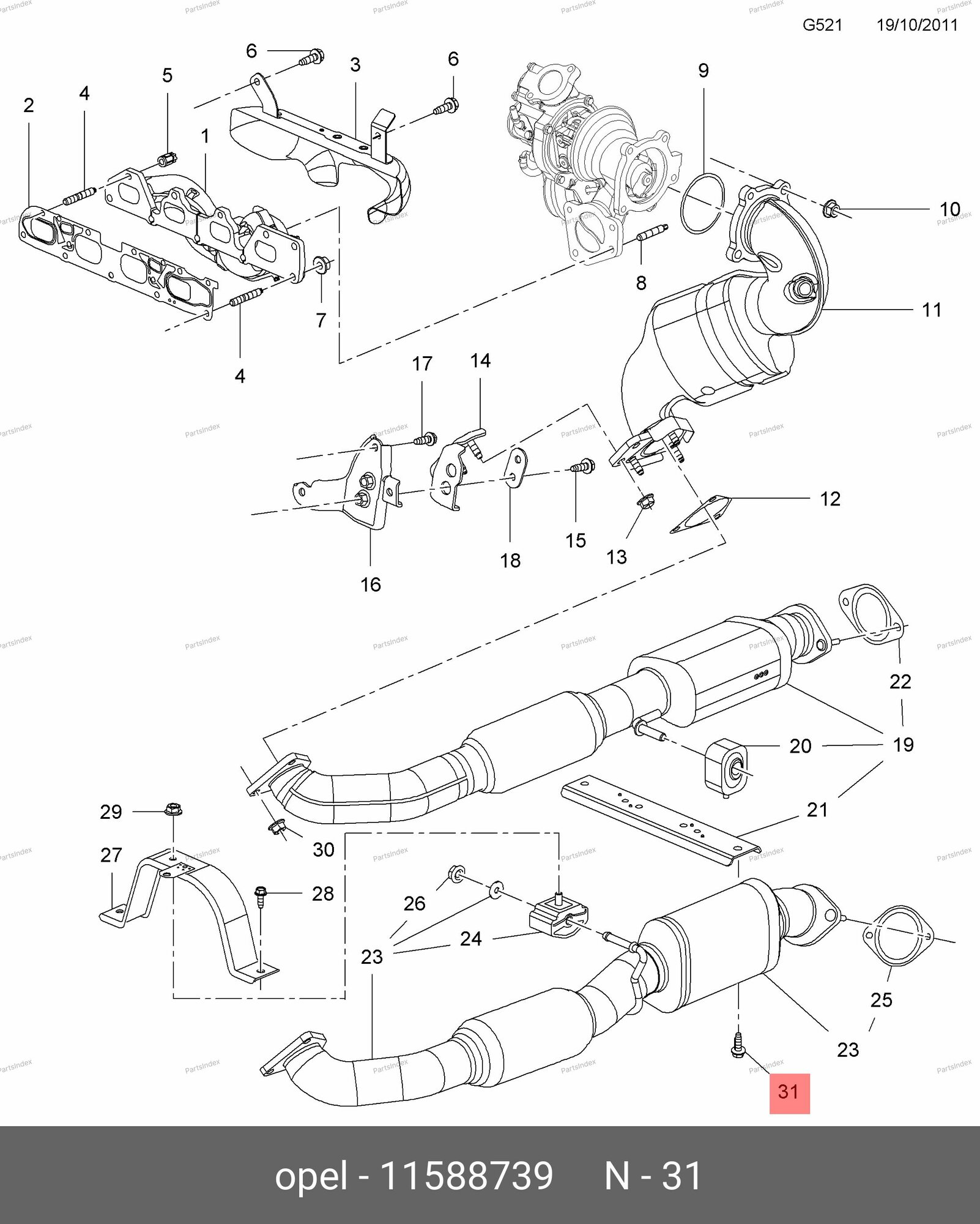 Бoлт автомобильный М14, GENERAL MOTORS 11588739