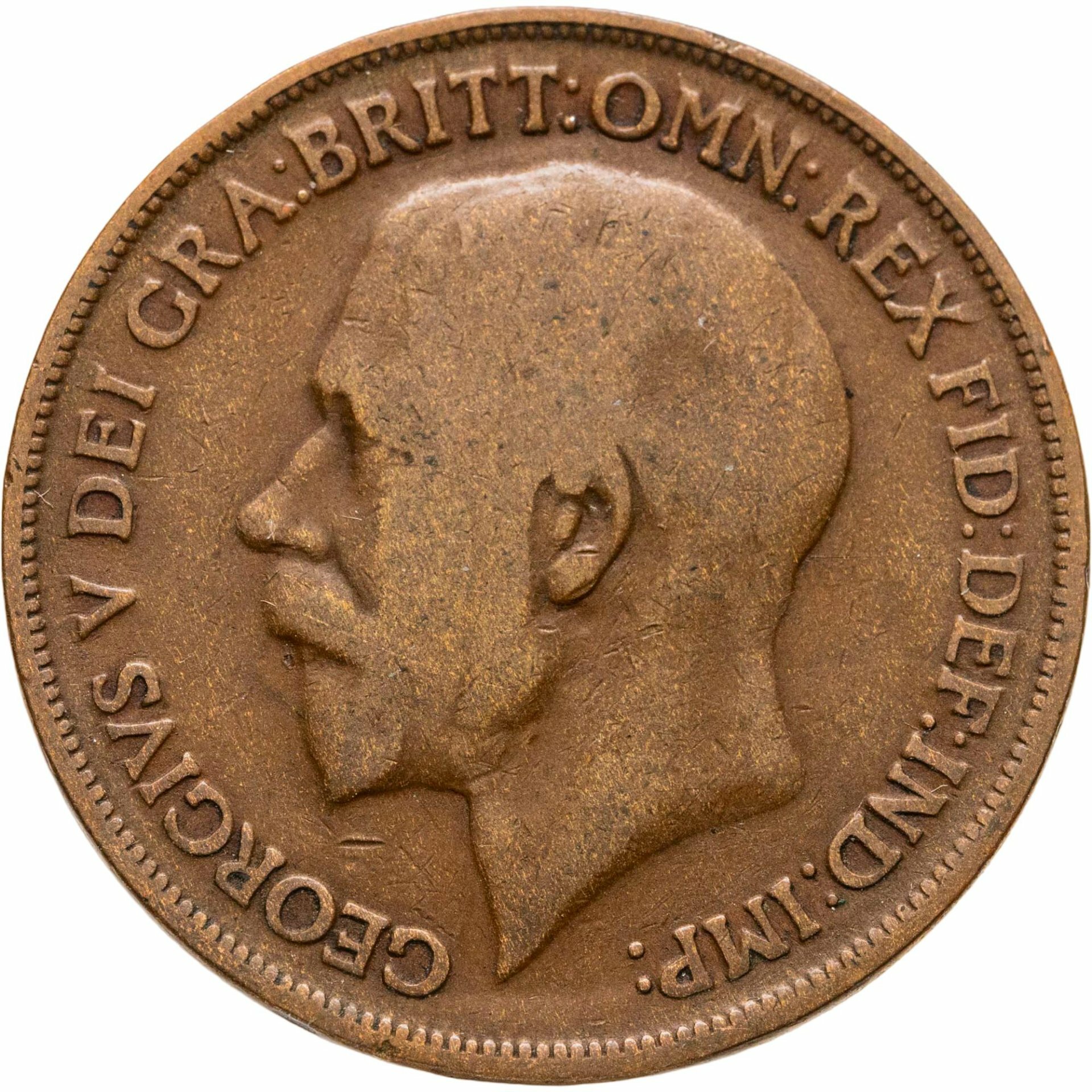 Великобритания 1 пенни penny 1914, Бронза, в сохранности F