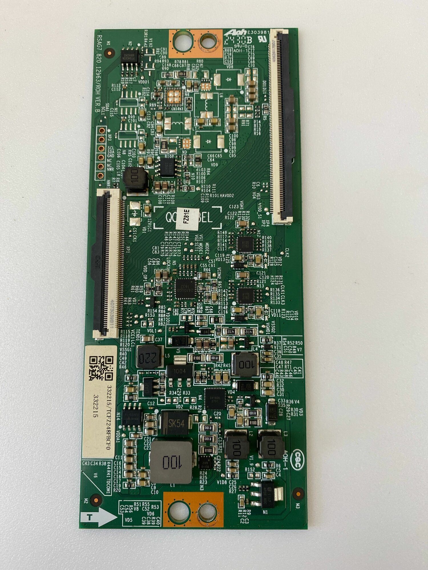 Плата T-Con (RSAG7.820.12963/ROH VER.B), для телевизора Hisense 55E7Q PRO P: T550QVN10.8