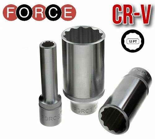 Головка торцевая 1/2" длинная/высокая 23 мм двенадцатигранная FORCE 5497723
