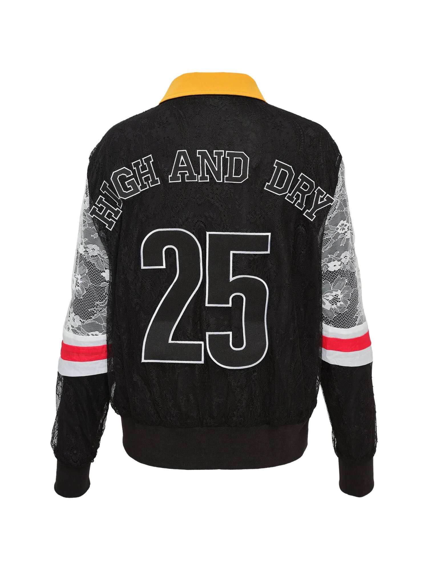 Куртка DRY CLEAN ONLY Lace-panelled varsity jacket, размер L, black/black — фото 1