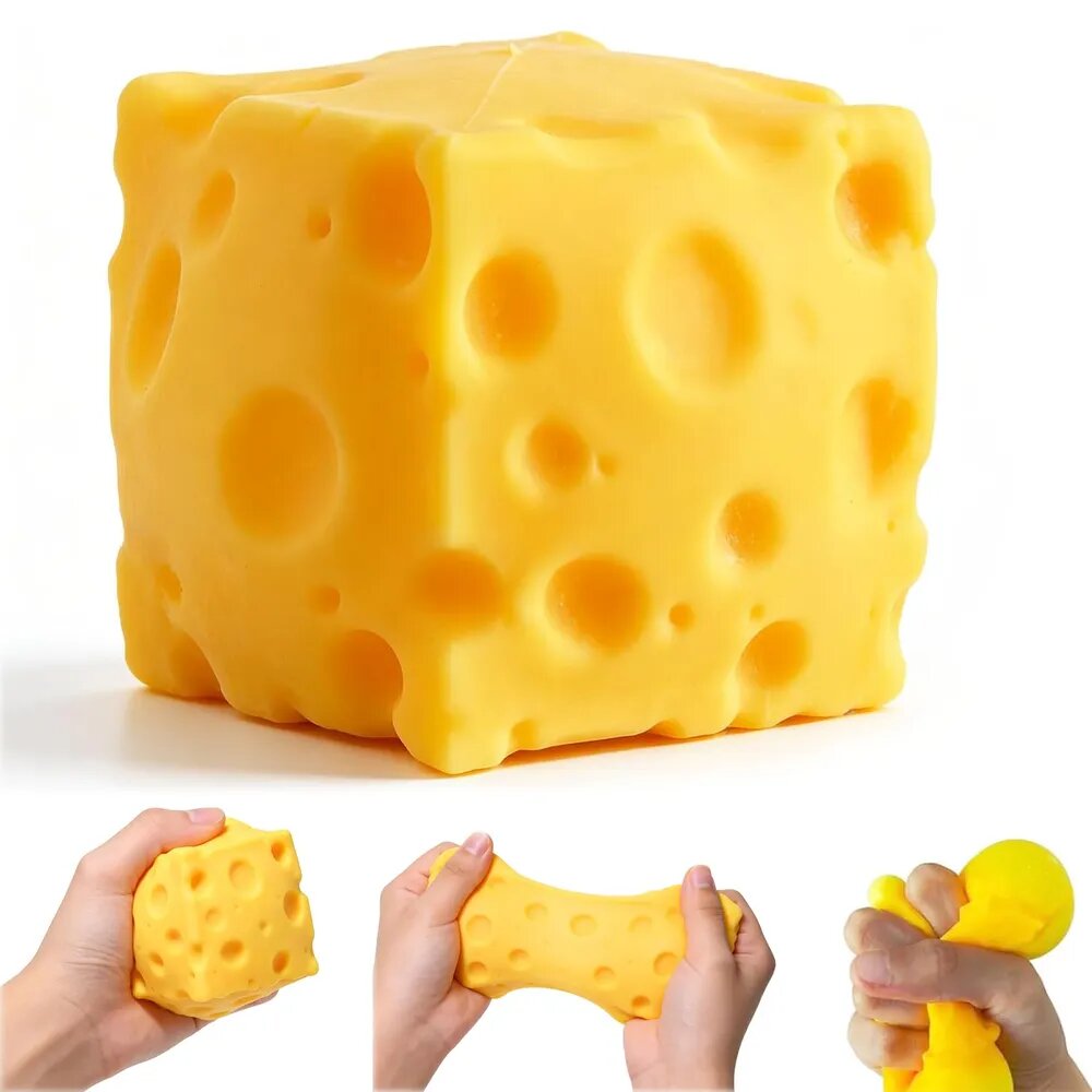Мягкий сжимаемый сыр Cheese Squeeze антистресс-игрушка с медленным восстановлением, сенсорная для снятия стресса, милый декор на стол и подарок для детей и взрослых