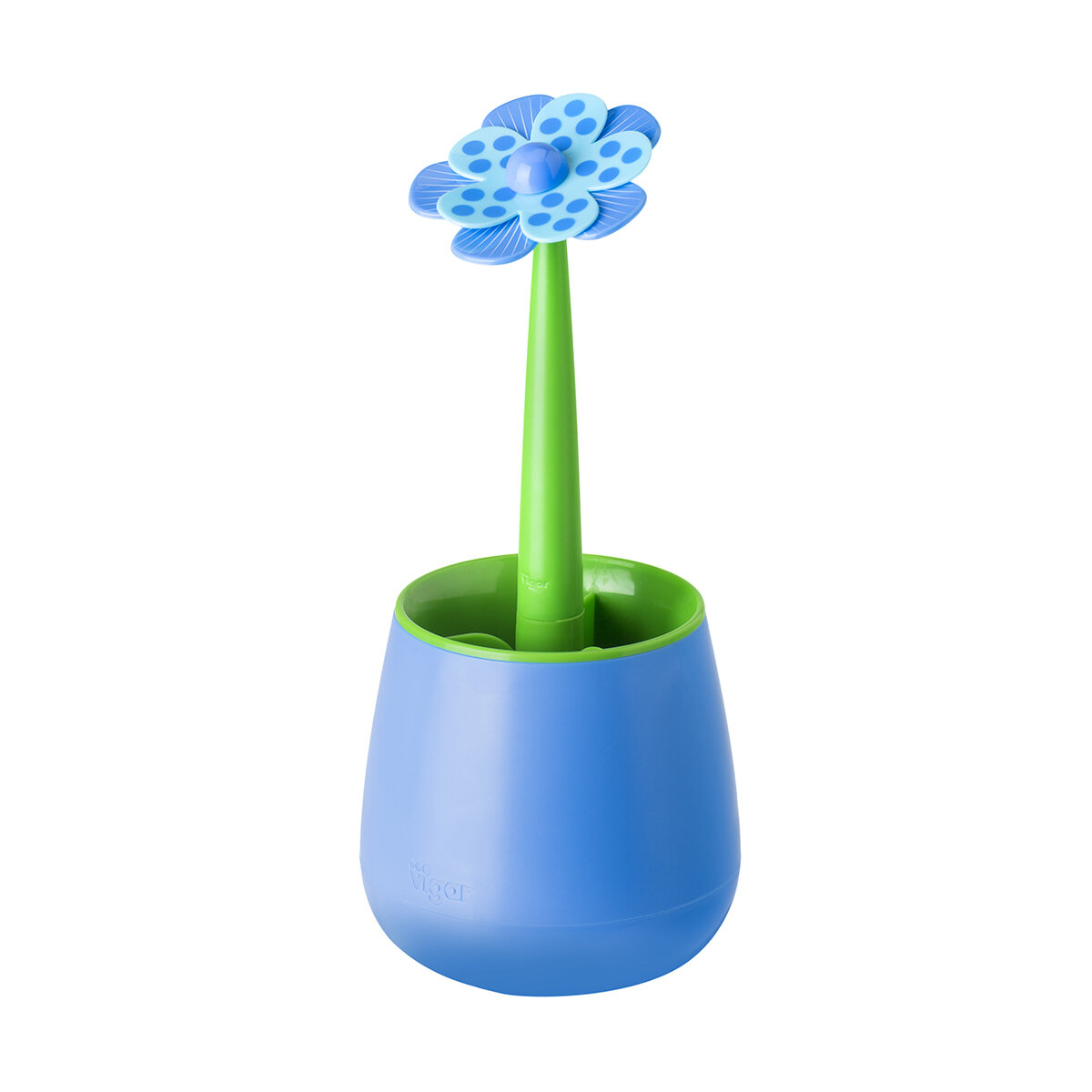 Подставка для столовых приборов Vigar "Lolaflor", голубая, керамическая, с цветочным рисунком