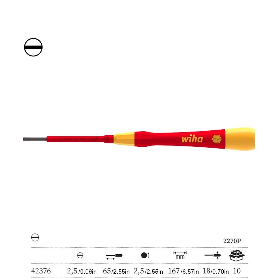 WIHA 2270P отвертка изолированная 2,5/0.09in, 42376