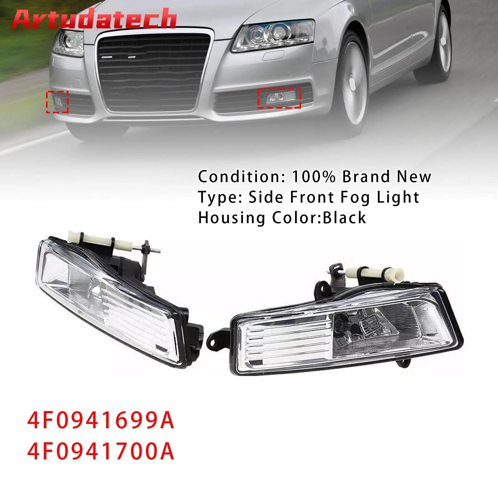 Artudatech пара переднего бампера противотуманные фары для Audi A6 Avant 4F C6 2009-2011 автомобильные аксессуары