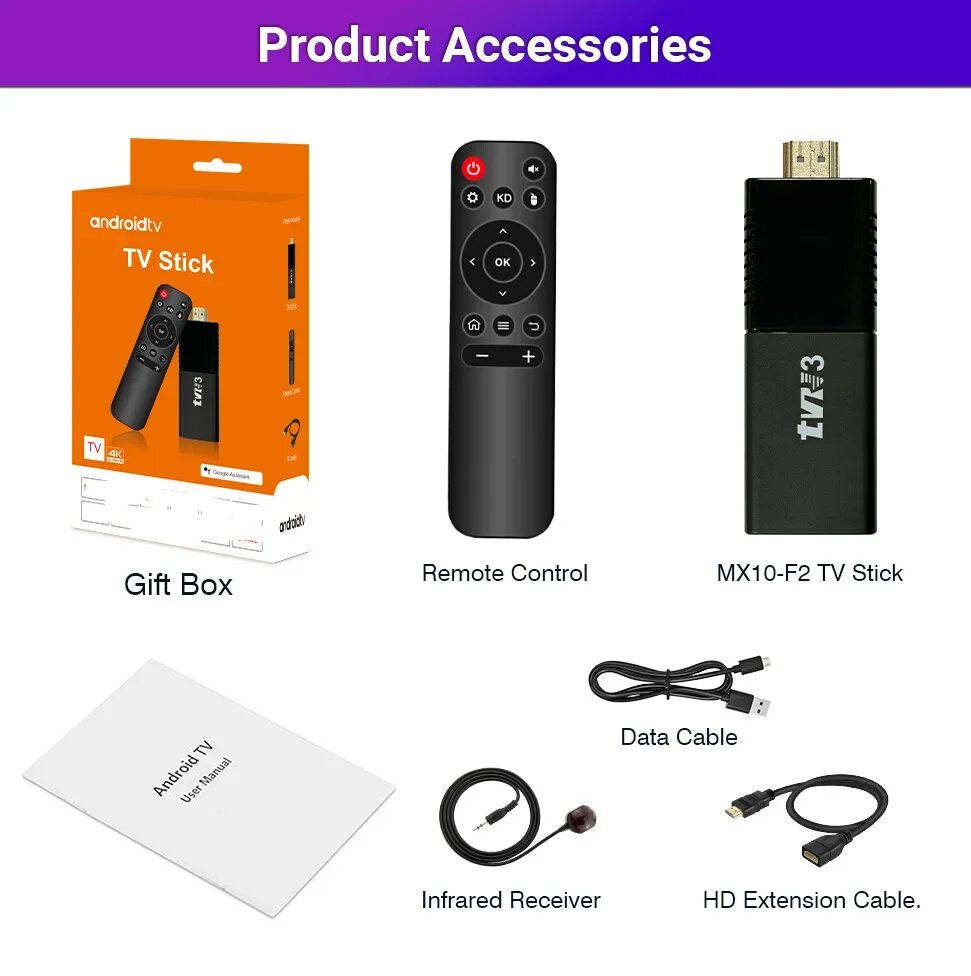 Kisswolf TV Stick Android 13.0 4K 1GB 8GB