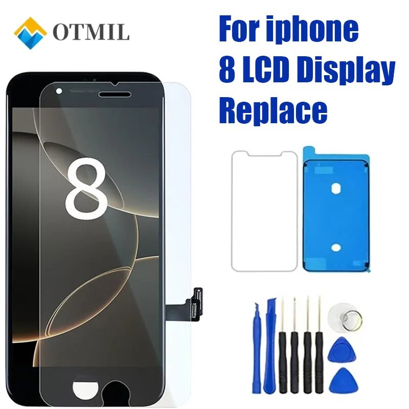 Запасной ЖК-дисплей для iPhone 8, черный, белый, 4,7 дюйма, сенсорный экран 3D Touch в сборе с Black