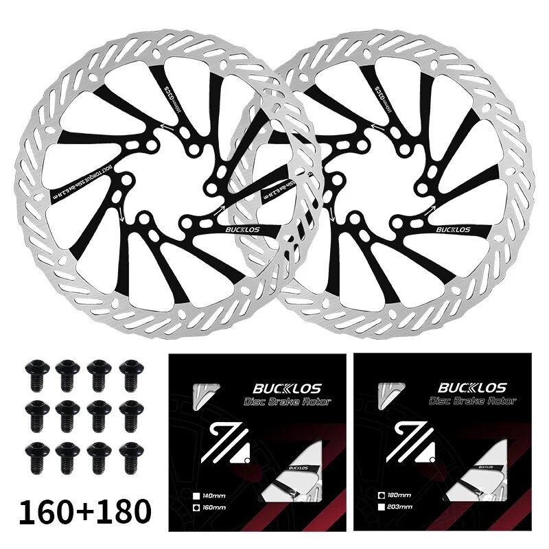 BUCKLOS Дисковые Тормозные Роторы G3CS для Велосипедов 160/180/203 мм BLACK-160-180MM