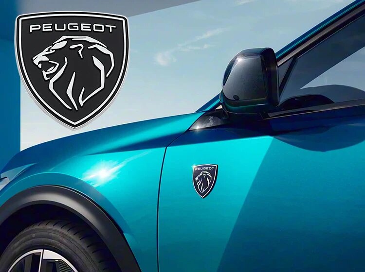Peugeot эмблема на крыло, black silver, 60mm x 67mm