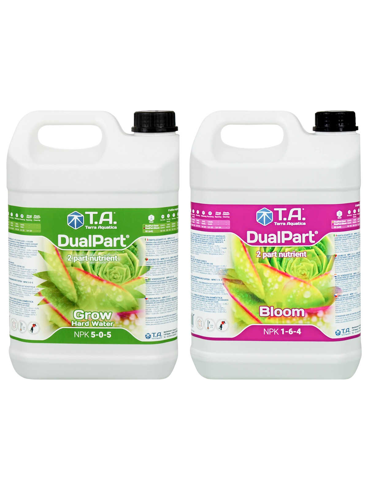 Удобрения для роста и цветения / DualPart GrowHW+Bloom, 2 по 5 л / Terra Aquatica