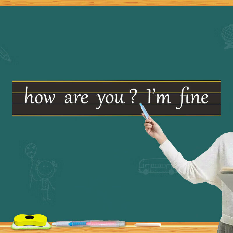 Flybook Magnetic Soft Blackboard Sticker, Pinyin Grid, Four-Line Three-Grid English Character Grid, Teaching Tool, Magnetic Wall Sticker, Standardized Handwriting Practice, Four-Line Three-Grid Style