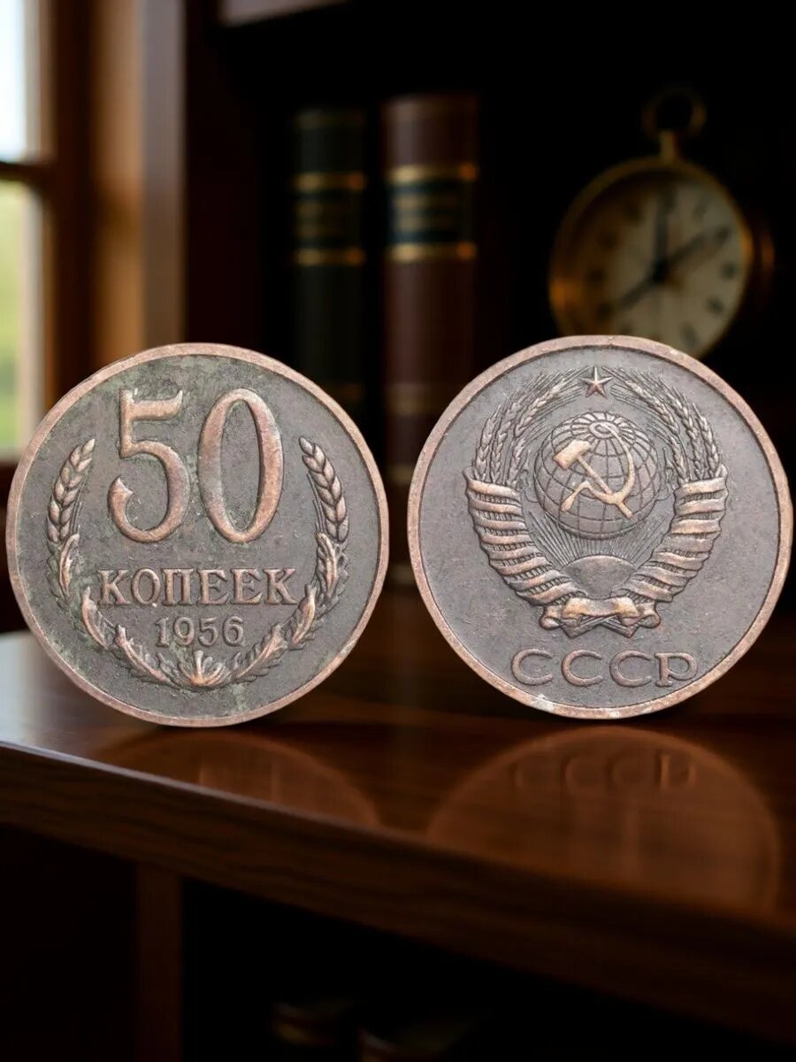 50 копеек 1956 год Проба СССР Копия пробной советской монеты