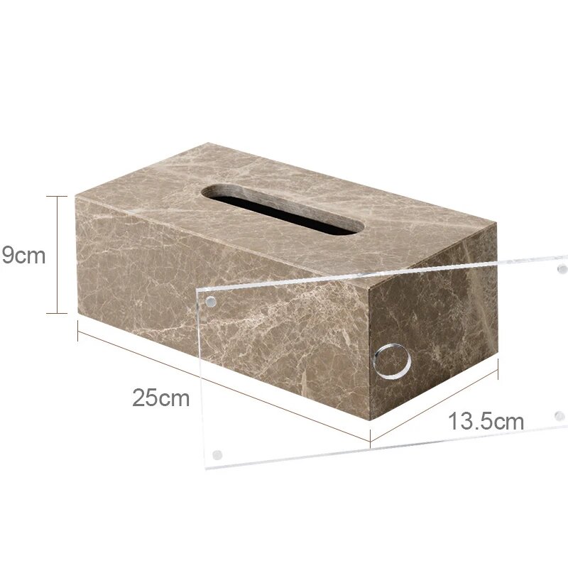 Держатель для бумажных полотенец из мрамора Emperador, Tissue Box B