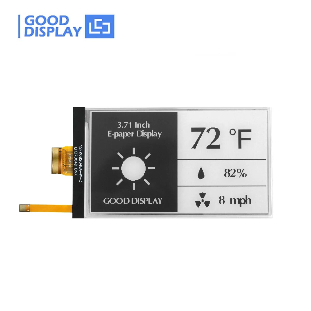 3.7" E-Ink Экран Goodisplay GDEY037T03-FL21 с адаптером