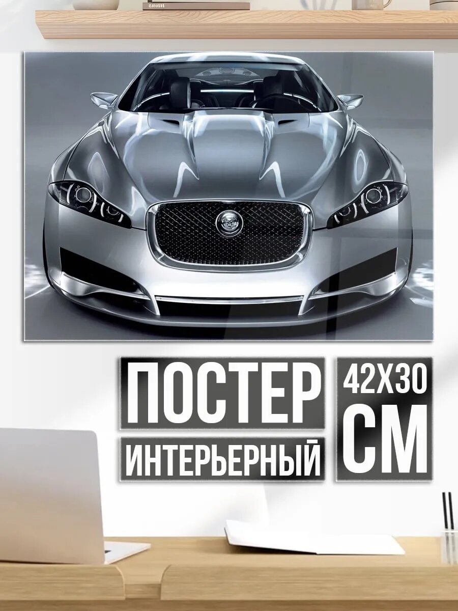 Плакат постер Серебряный Ягуар