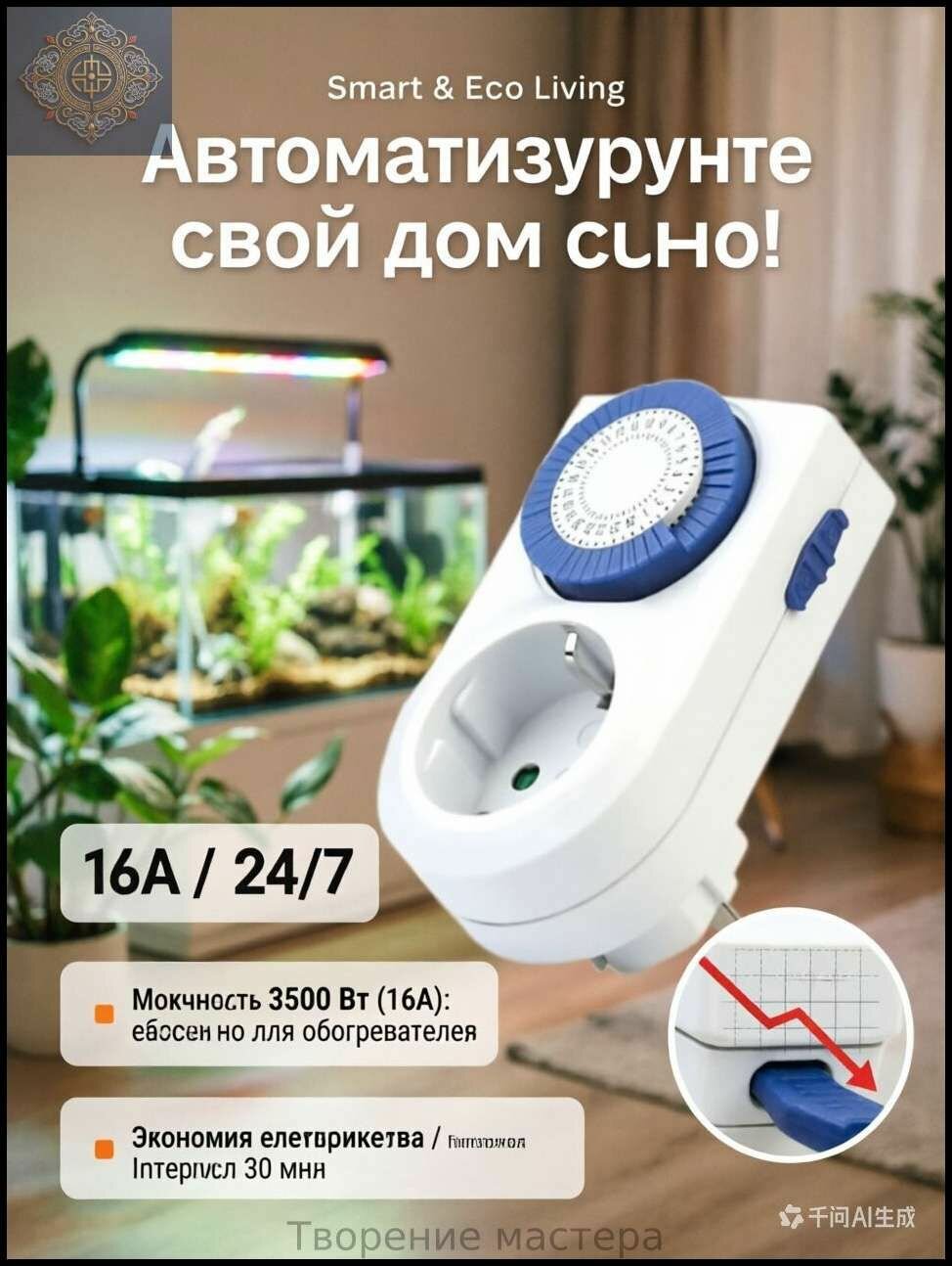 Rozetka s taymerom sutochnaya mehanicheskaya 220v 16a 3500vt umnaya rozetka taymer dlya akvariuma