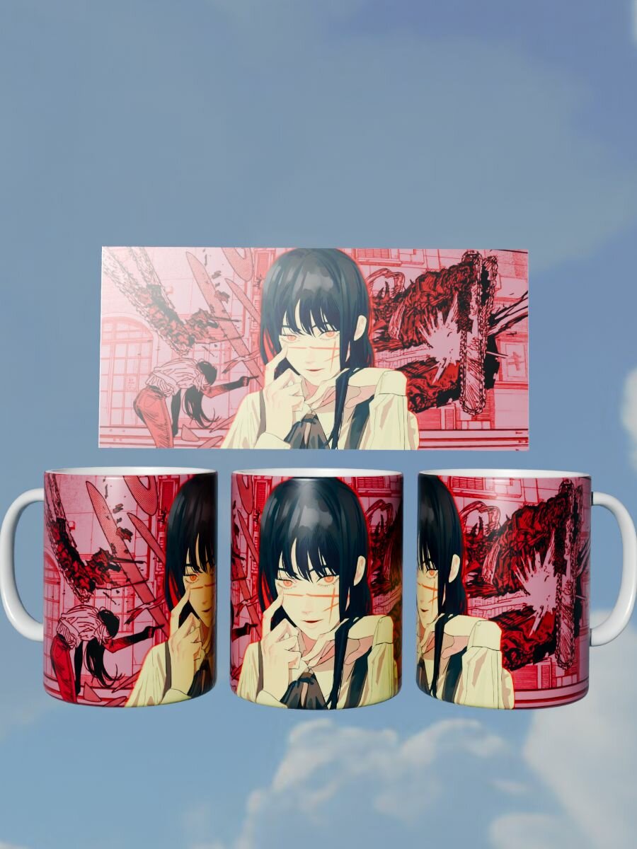 Кружка Аниме "Человек-бензопила, Chainsaw Man"