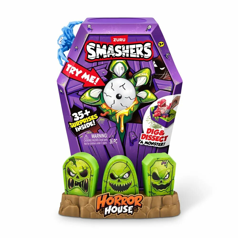 Раскопки, интерактивный игровой набор, Дом Ужасов, Акула. ZURU Smashers Mega Horror House, игрушки для мальчиков, 74124