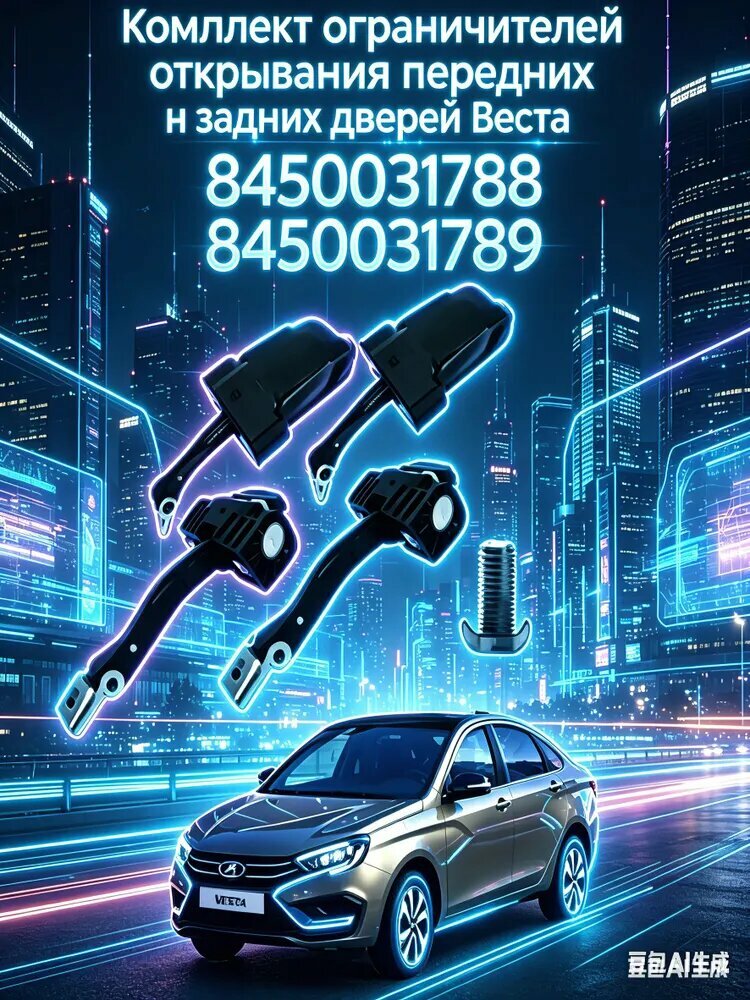 Оригинальные ограничители открывания дверей Lada Vesta комплект 4 штуки