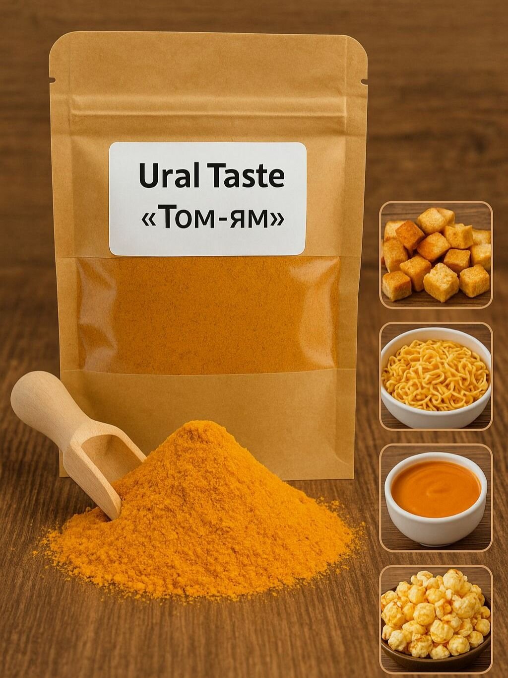 Приправа Ural Taste Tom Yam, дой-пак, 50 г, без ГМО, для вкуса рыбы