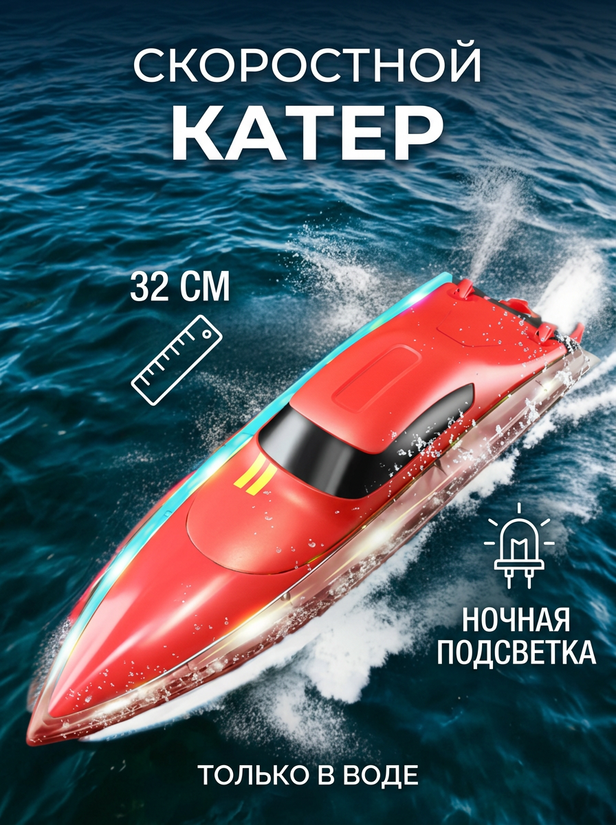 Катер радиоуправляемый высокоскоростной, игрушка для отдыха и игр на воде
