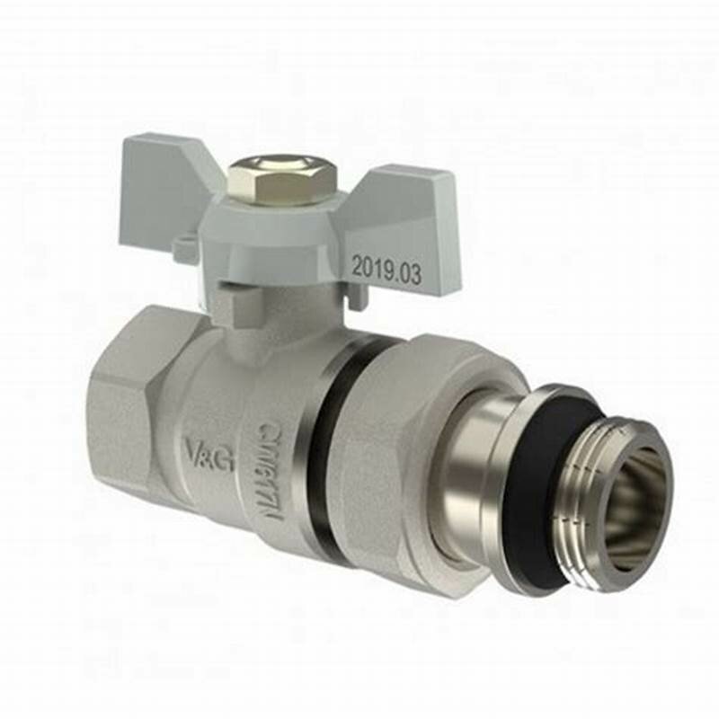 Кран шаровой прямой с полусгоном V&G Optima, внутренняя/наружная, 1¼" (бабочка)