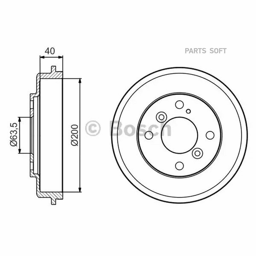 Барабан тормозной от официального дистрибьютора, BOSCH, артикул 0986477240