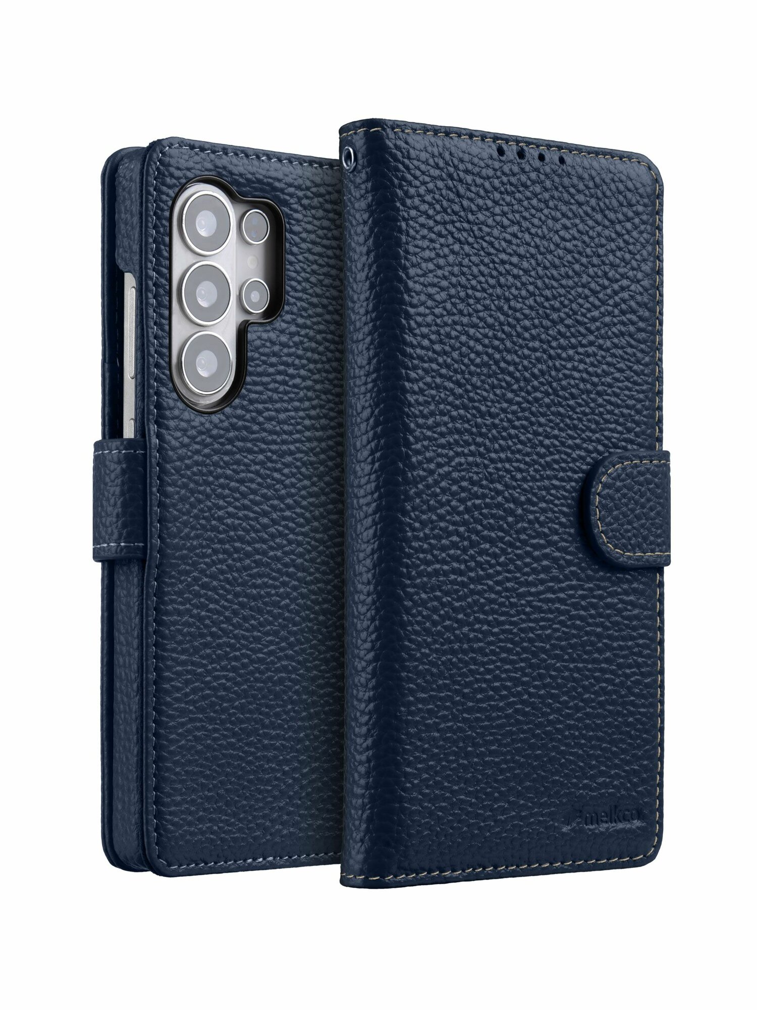 Кожаный чехол книжка Wallet Book Type для Samsung Galaxy S26 Ultra, темно-синий