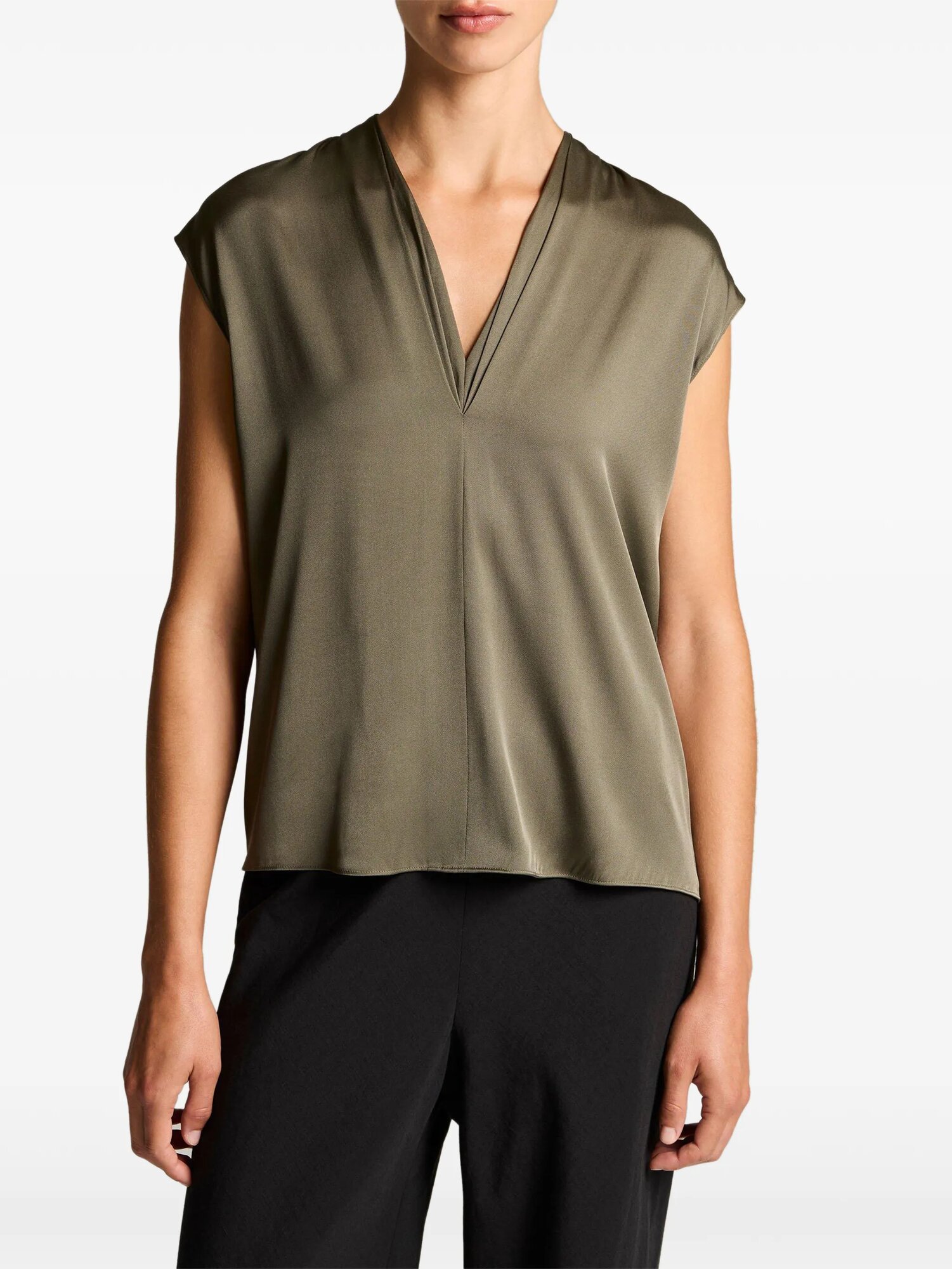 Топ Pleated V-neck top