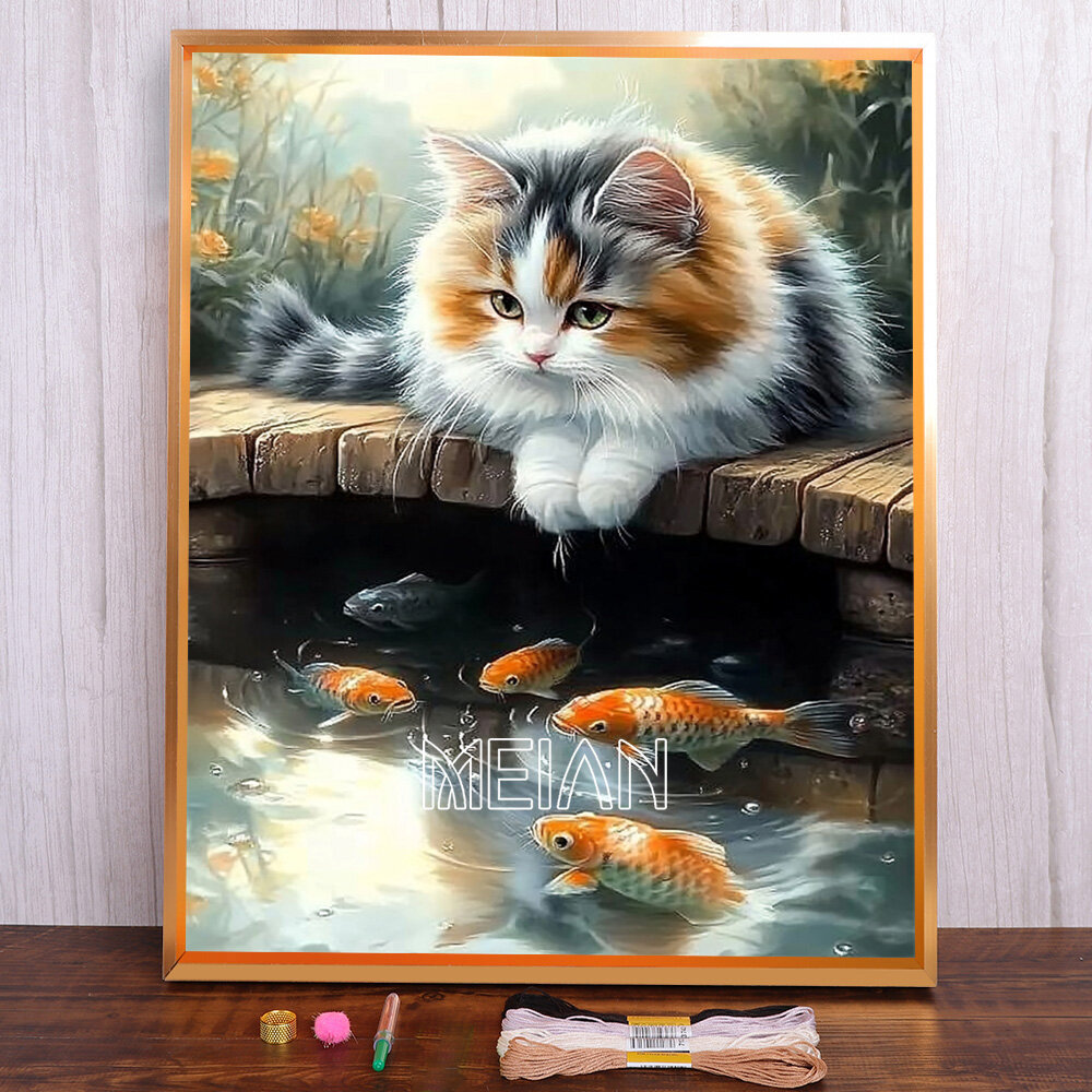MEIAN Набор для вышивания,30x40CM,11CT,40 цветов вышивка крестиком 30x40 см