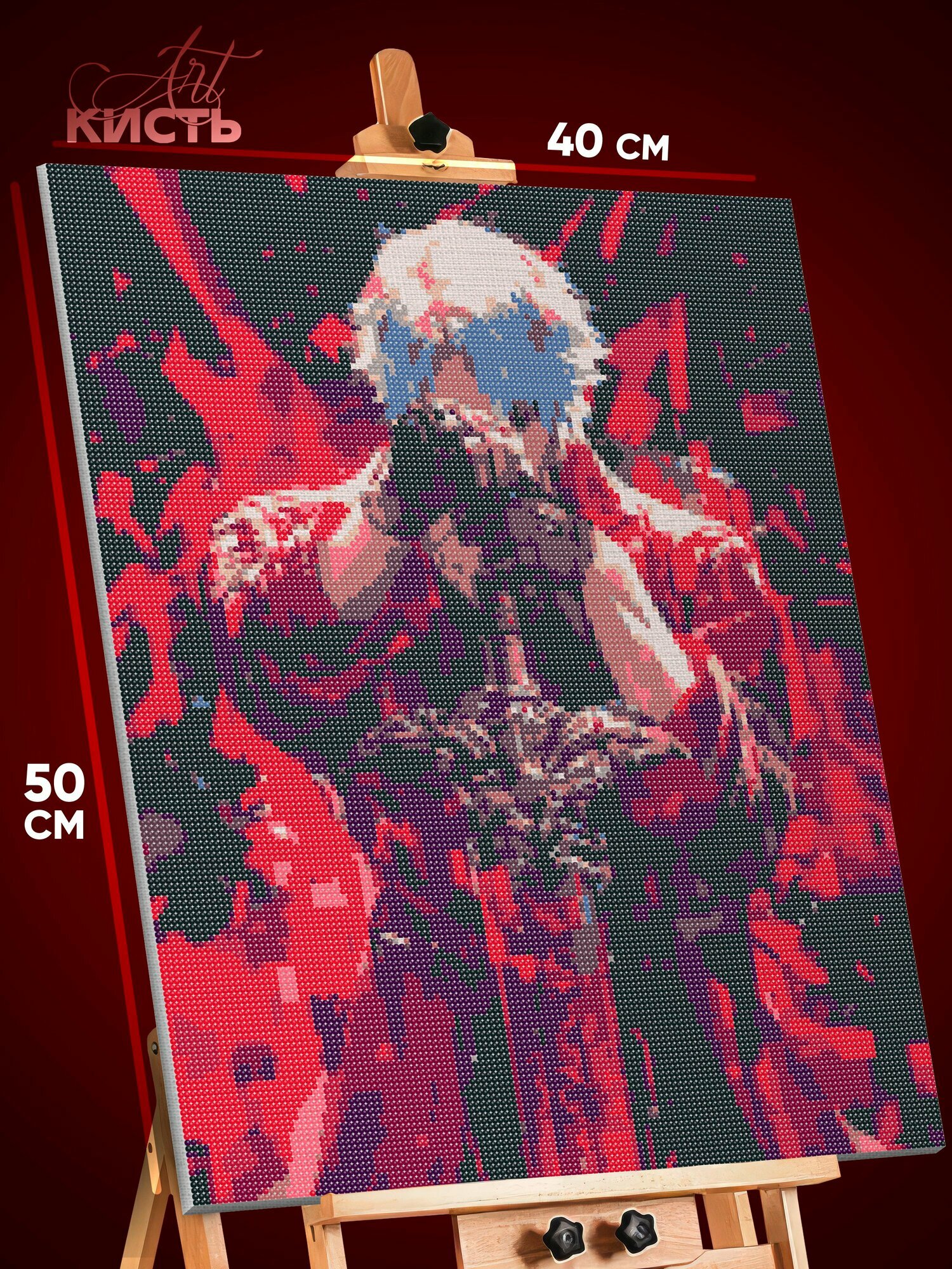 Алмазная мозаика на холсте с подрамником 40х50 Devil May Cry Игра Данте