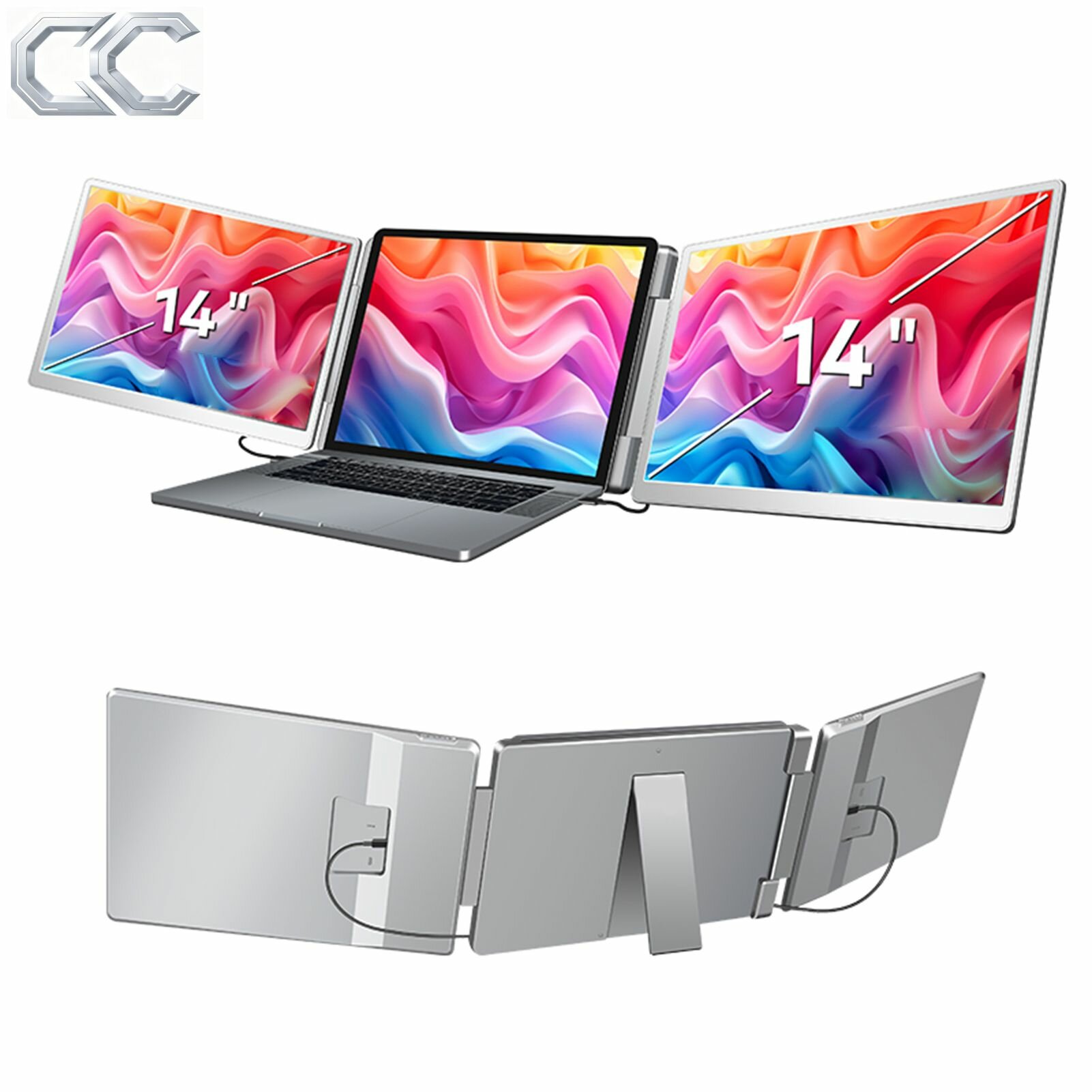 Монитор 8abimnqryz, 14", WUXGA 1920 x 1200, IPS, складная конструкция, серый